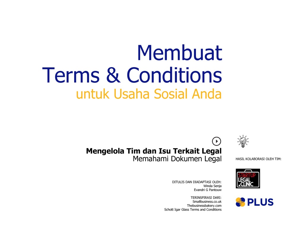 Membuat Terms & Conditions - PLUS | Platform Usaha Sosial