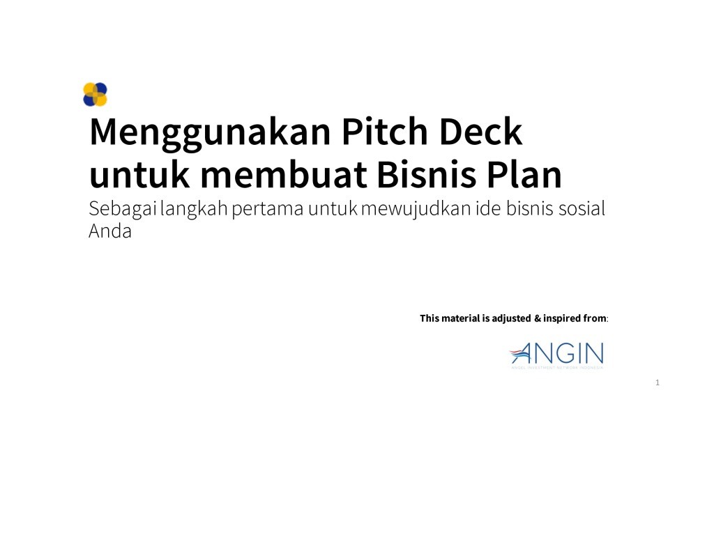 Business Planning dengan menggunakan Pitch Deck - PLUS | Platform Usaha ...